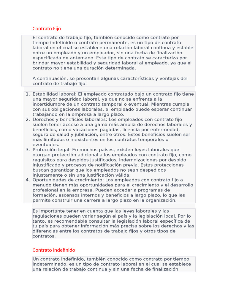 Contrato Fijo | PDF
