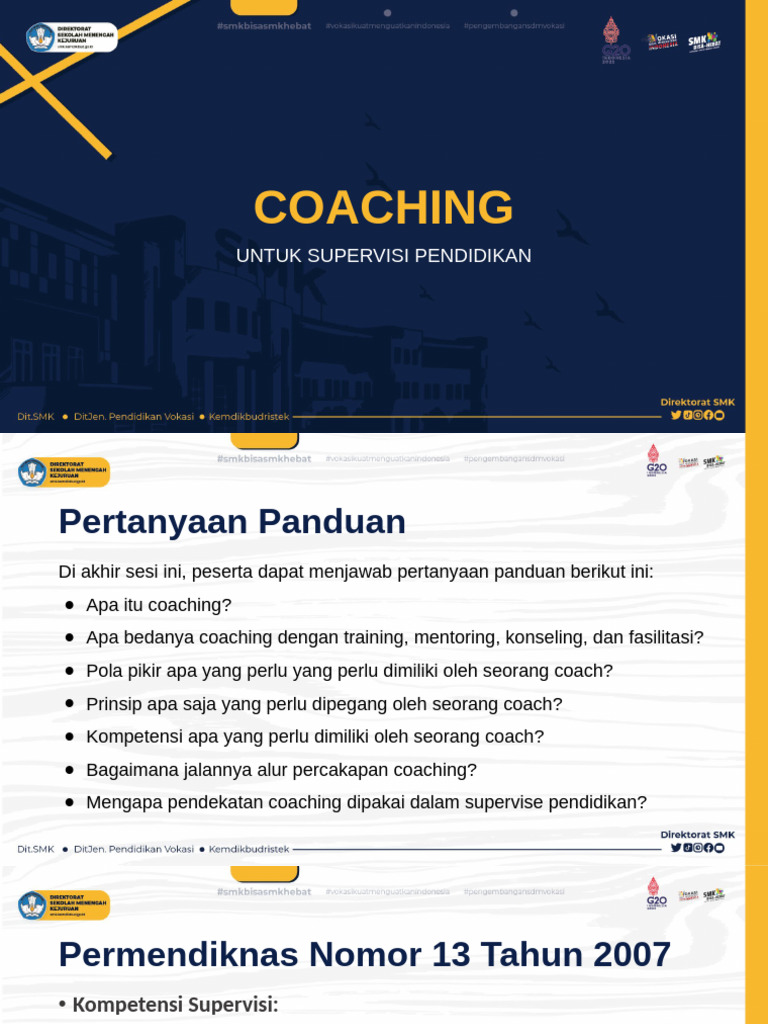 Bahan Tayang - Coaching Untuk Supervisi Pendidikan | PDF