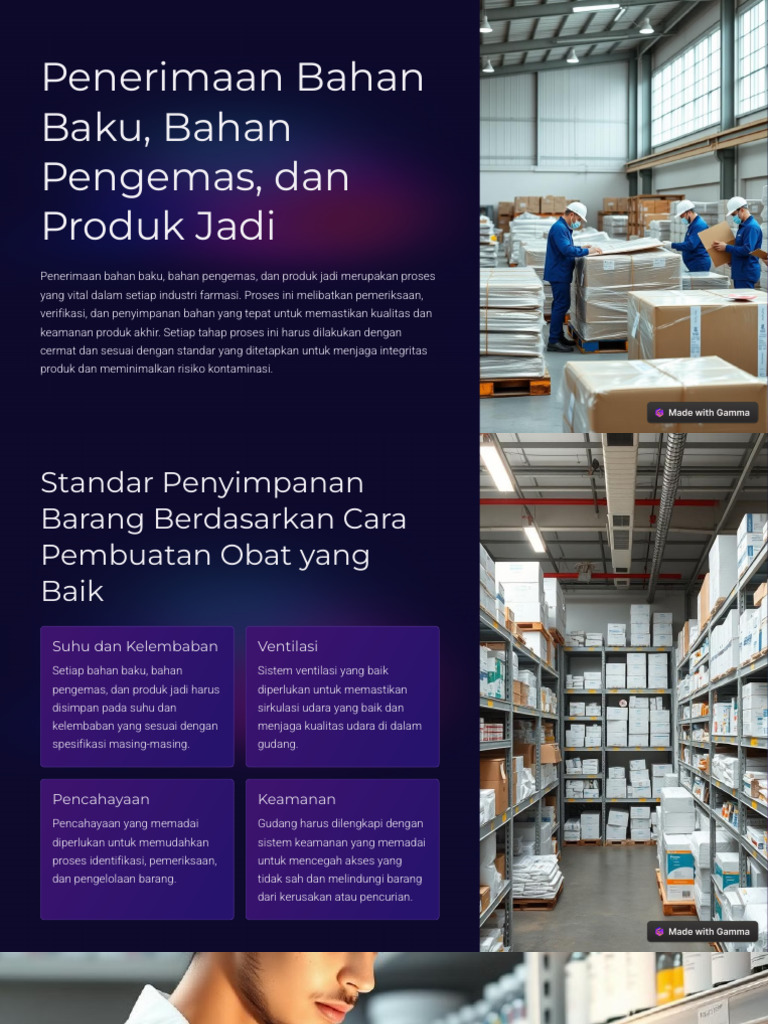 Penerimaan Bahan Baku Bahan Pengemas Dan Produk Jadi | PDF