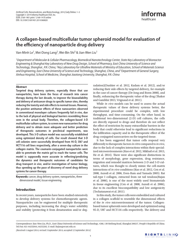 2016 - A Collagen-Based Multicellular Tumor Spheroid Model - Compressed | PDF