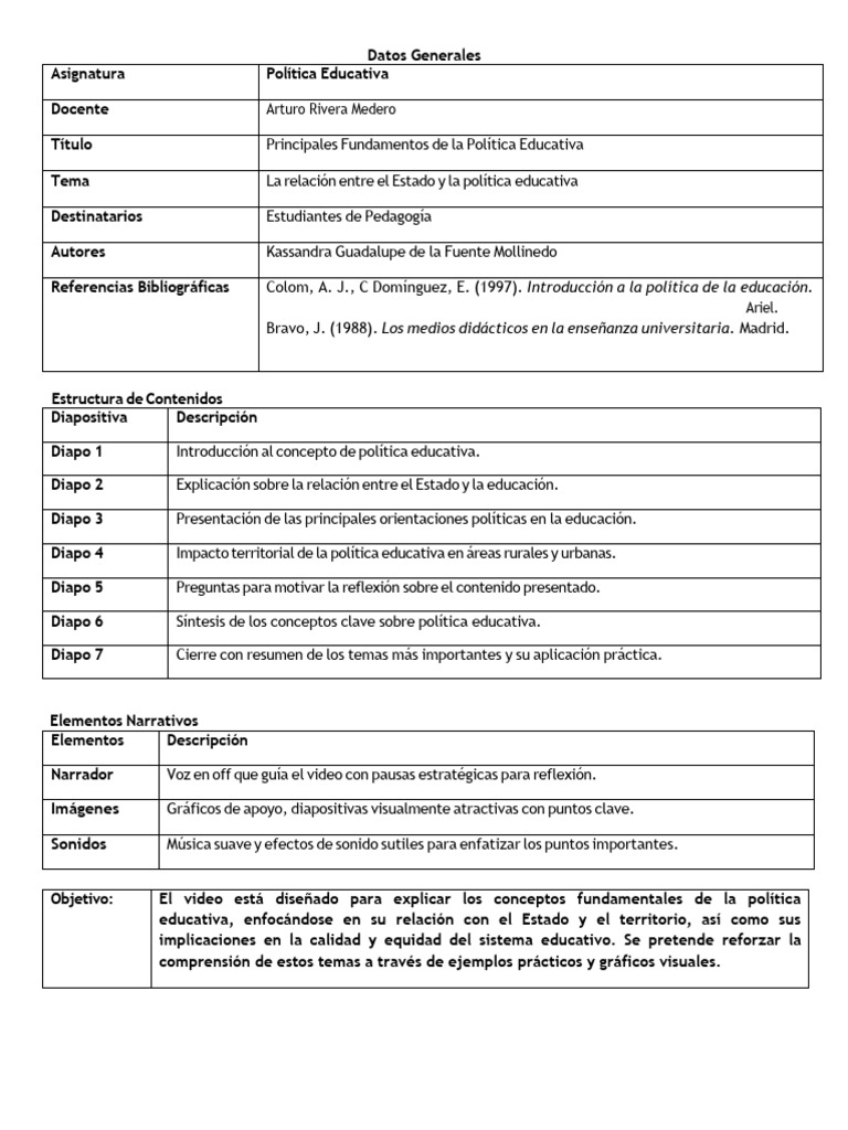 Guion Politica Ok3 | PDF