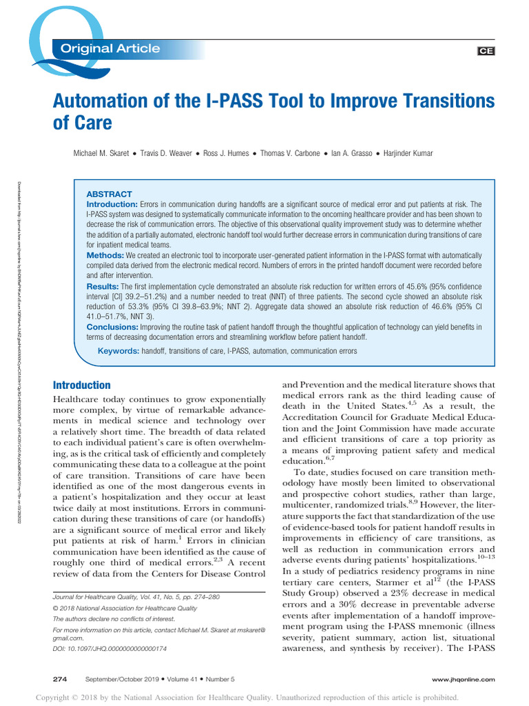 Automation of The PASS Tool To Improve | PDF