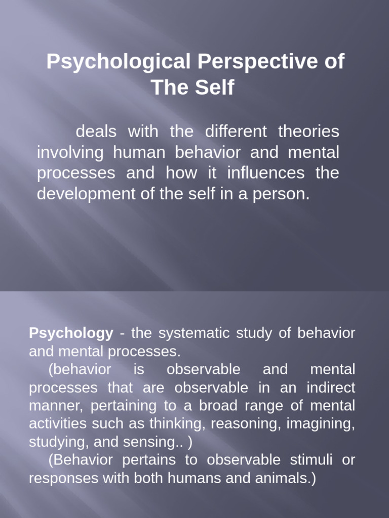 Psychological Perspective of Self | PDF