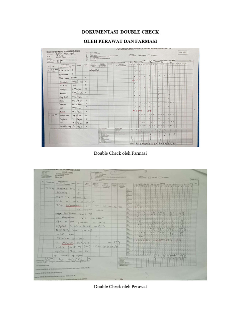 Dokumentasi Double Check Oleh Perawat Dan Farmasi | PDF