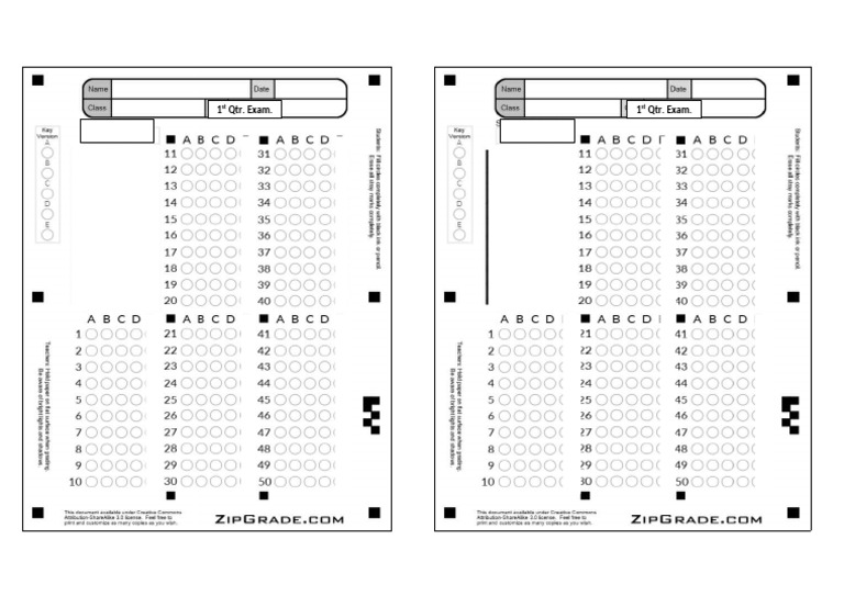 Zipgrade 50 Items | PDF