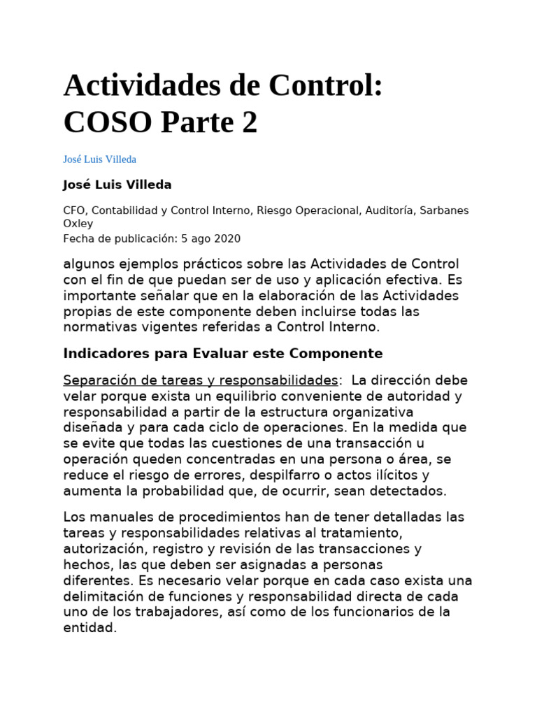 Act de Control Ejemplos | PDF