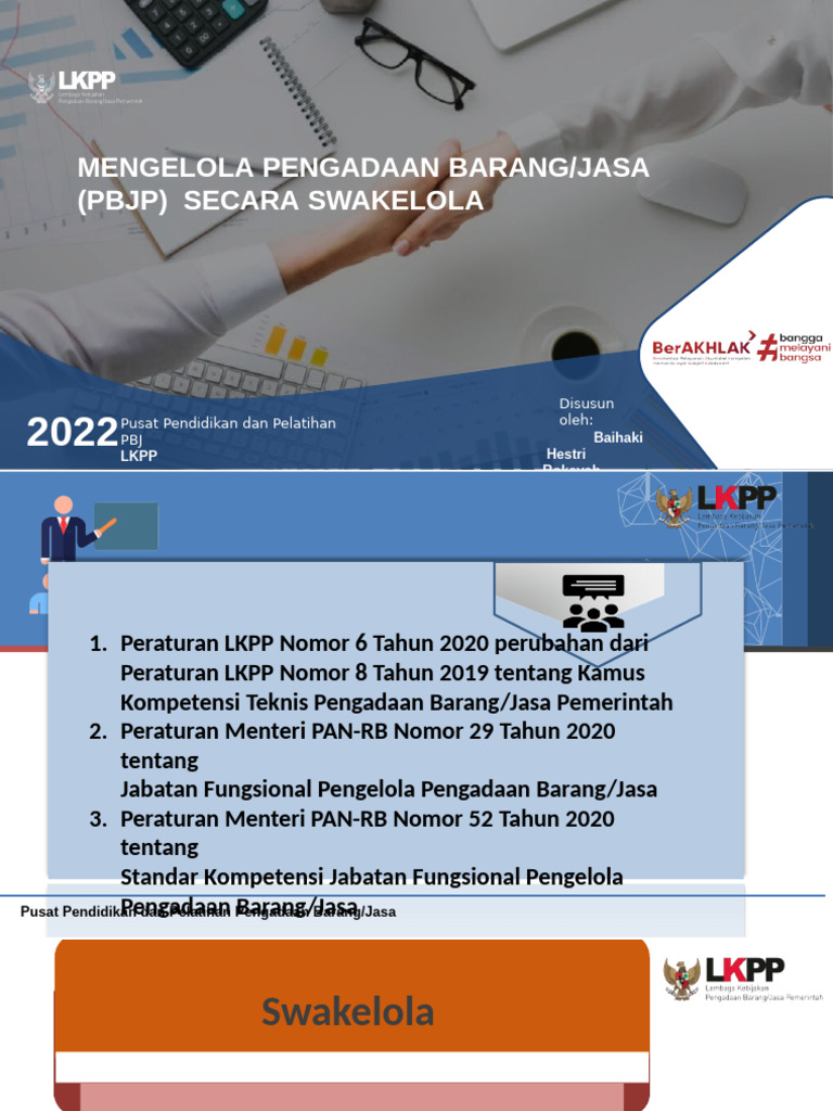 Slide Modul JK Mengelola PBJP Secara Swakelola Level 2 - PPK Tipe C | PDF