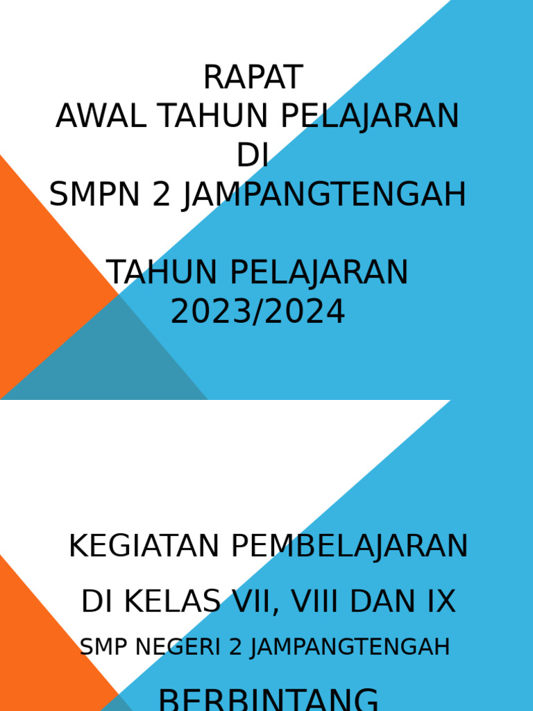 Perencanaan Rapat Awal Tahun 2023-2024 | PDF