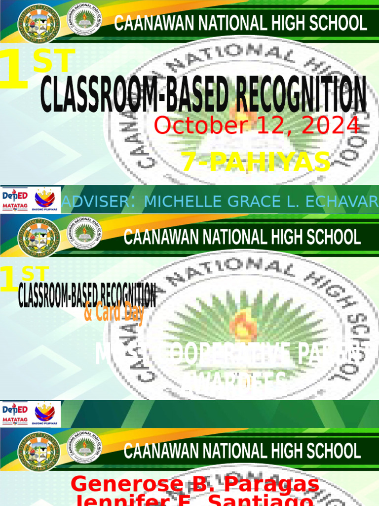 4th Classroombased Recognition SY 23 24 | PDF