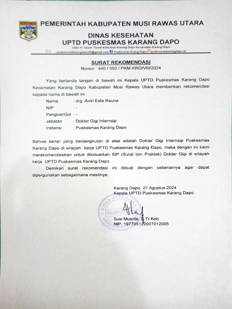 Surat Rekomendasi | PDF
