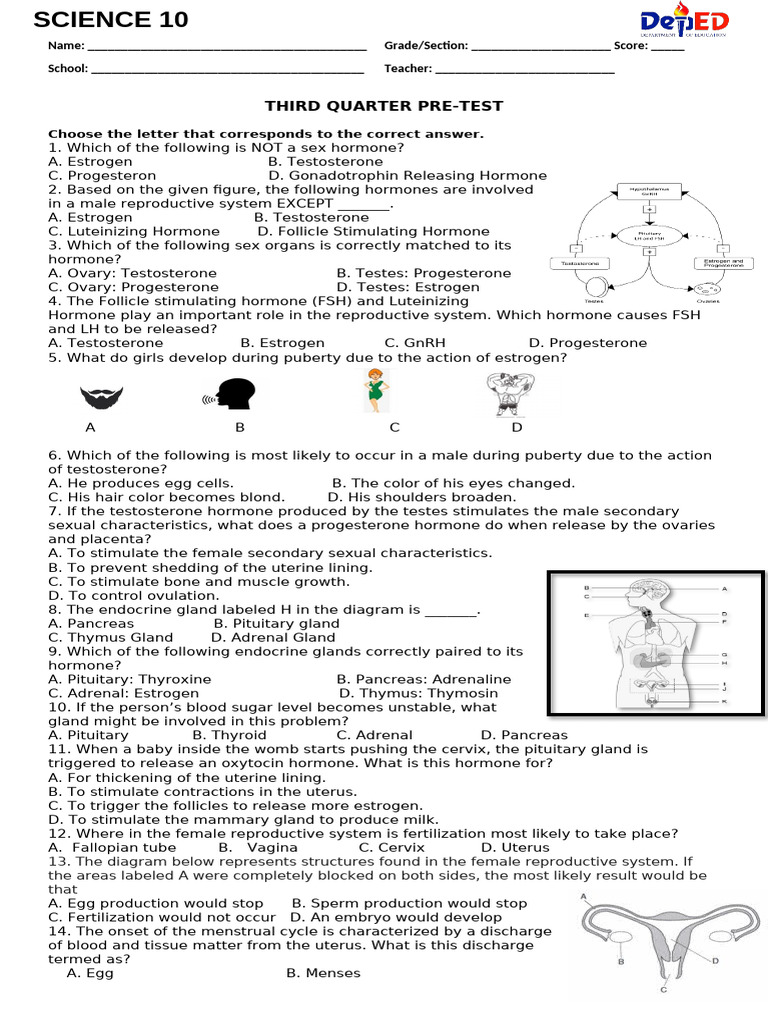 Q3-Pretest science 10 | PDF