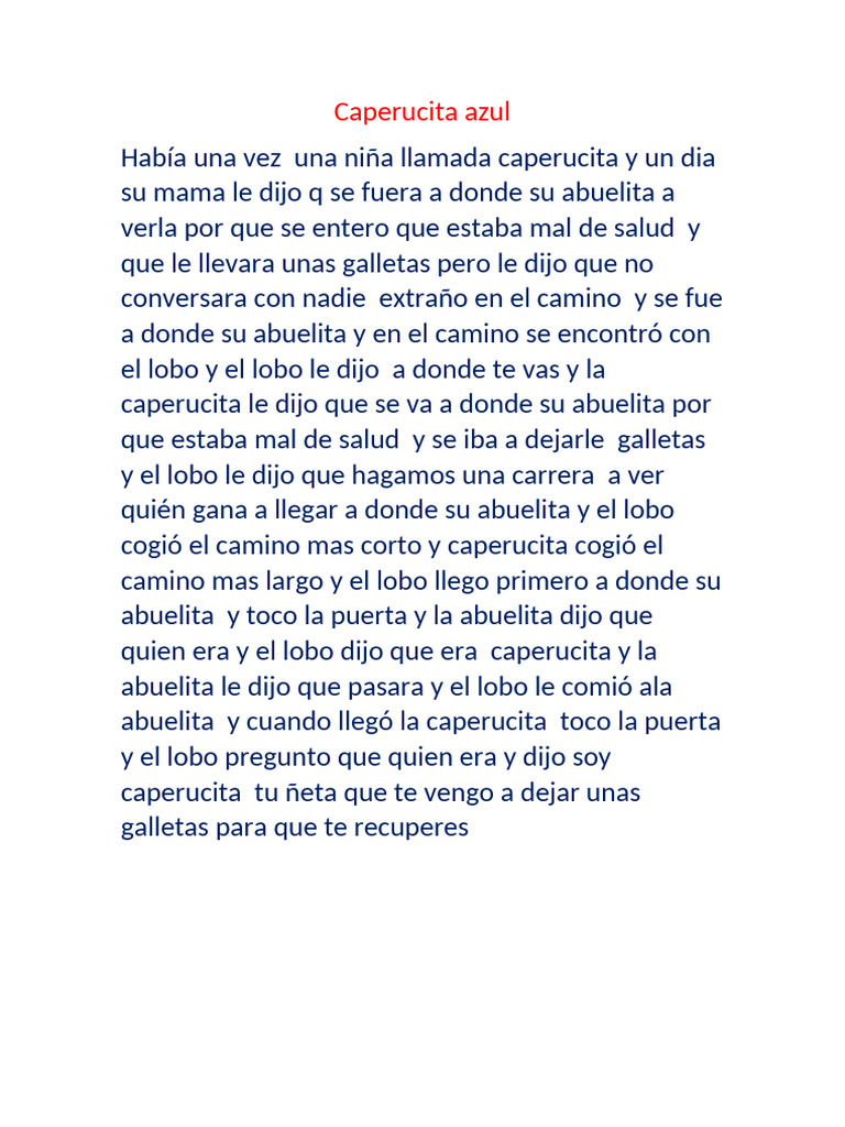 Caperucita Azul | PDF