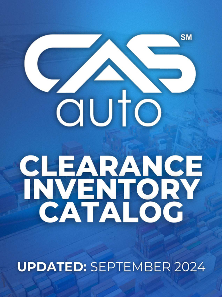 CAS Auto - September 24 Clearance Catalog - LHD&RHD | PDF
