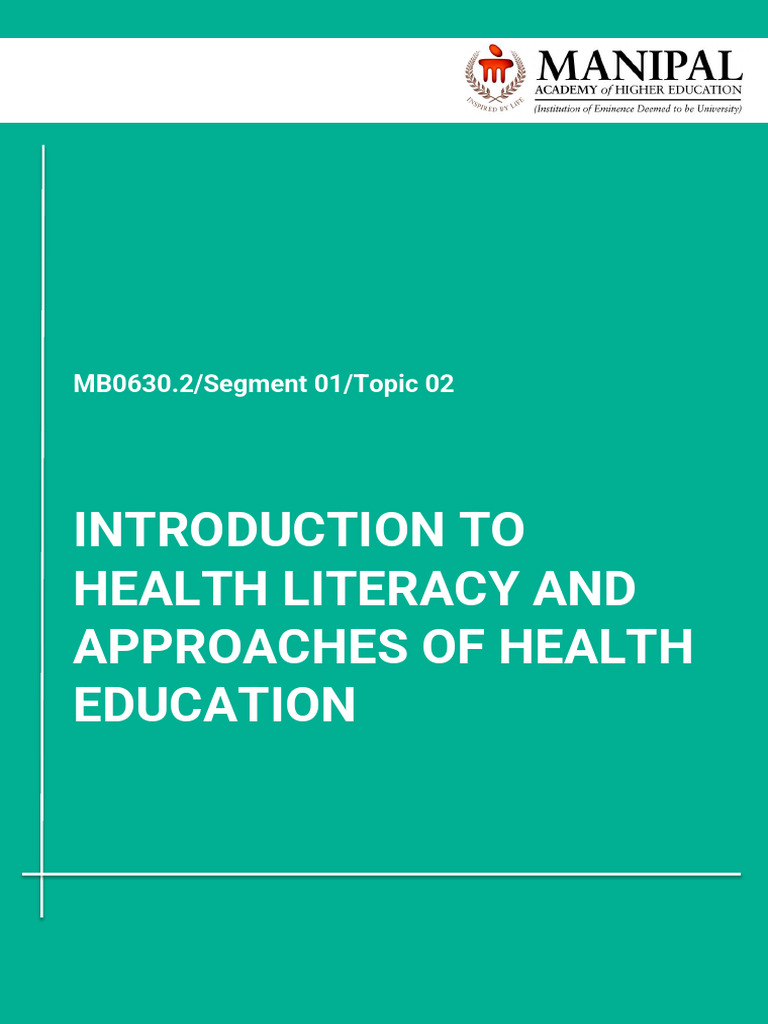 RM - Introduction To Health Literacy and Approaches of Health Education ...
