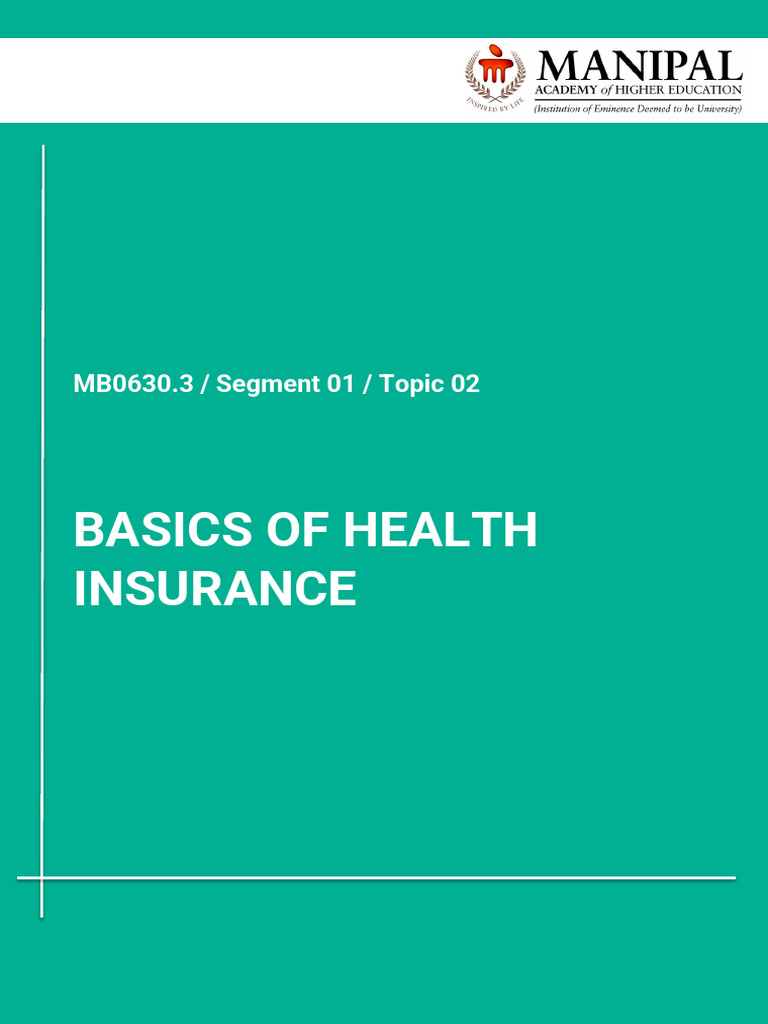 RM - Basics of Health Insurance | PDF