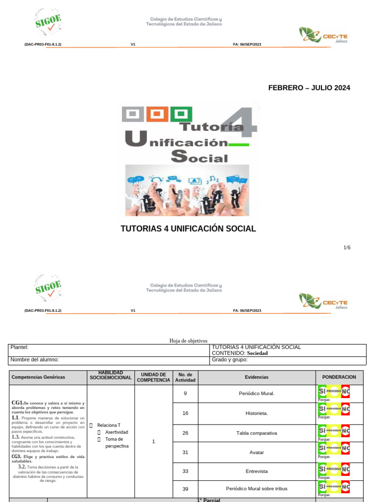 Portafolio de Evidencias Tut4 24 | PDF