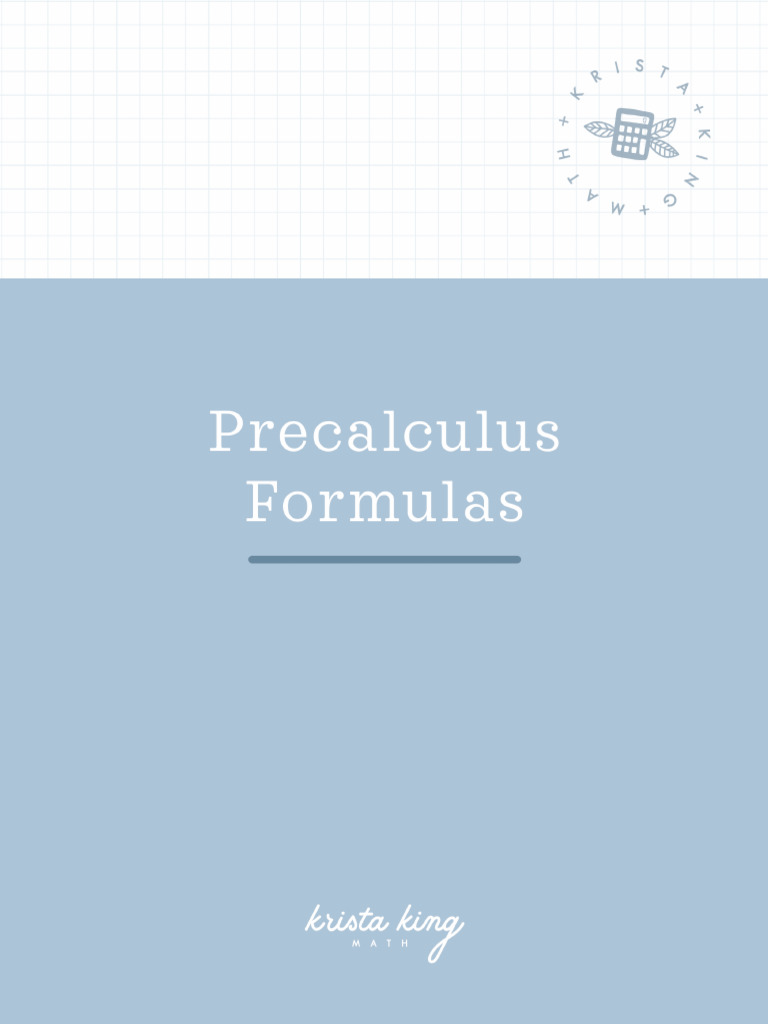 Precalculus Formulas | PDF