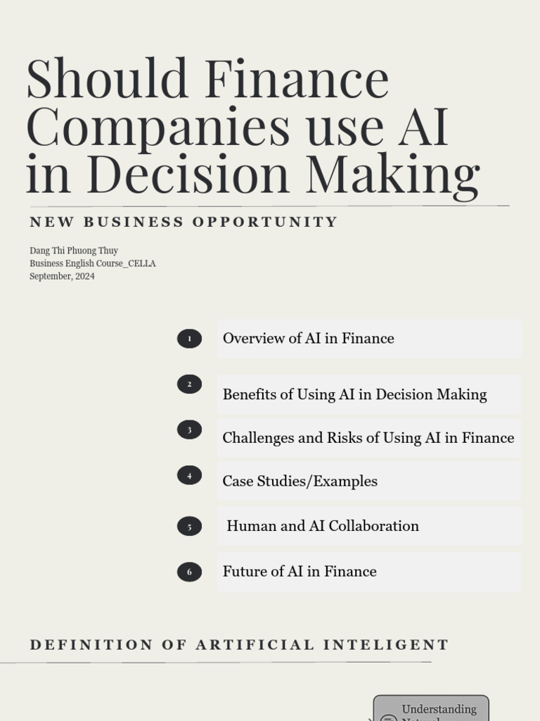 Should Finance Companies Use AI in Decision Making | PDF