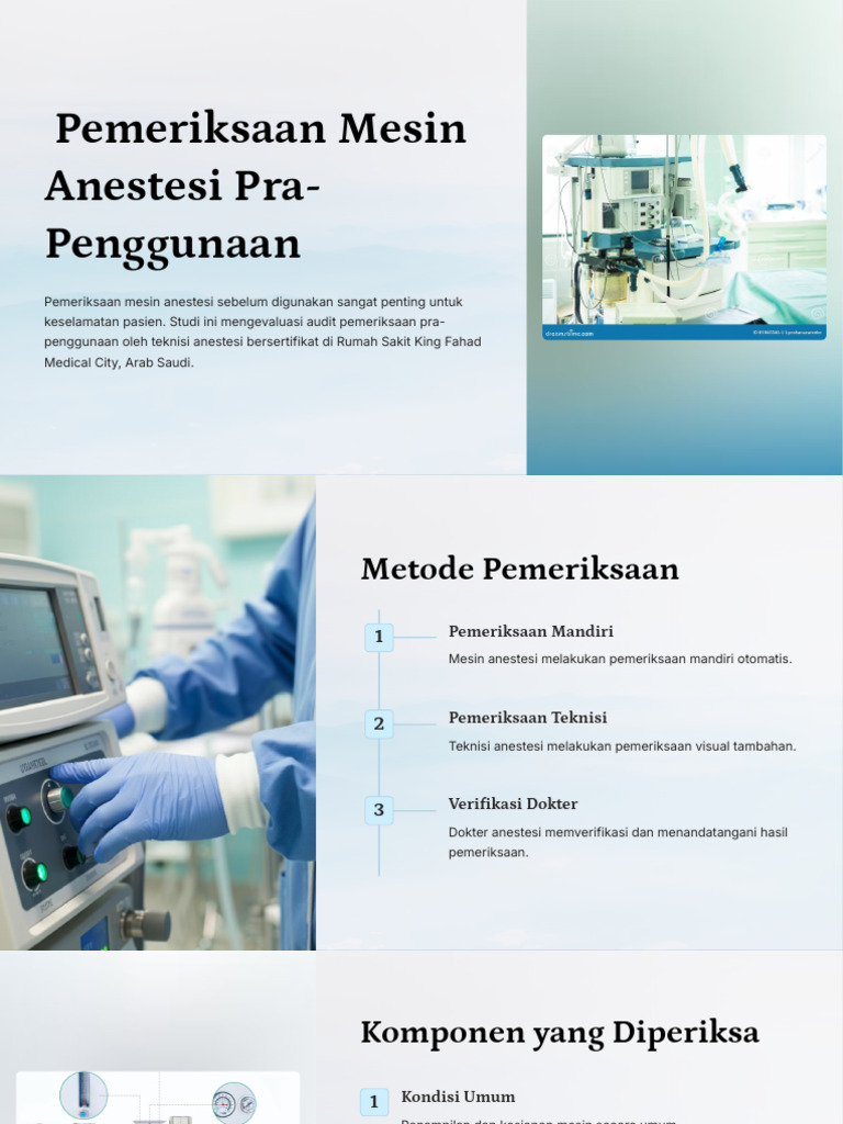 Pemeriksaan Mesin Anestesi Pra Penggunaan | PDF