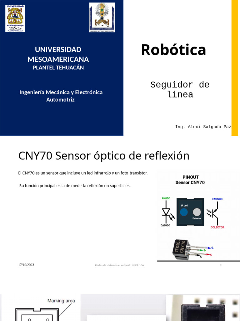 Sensor CNY70 en Robótica Automotriz | PDF