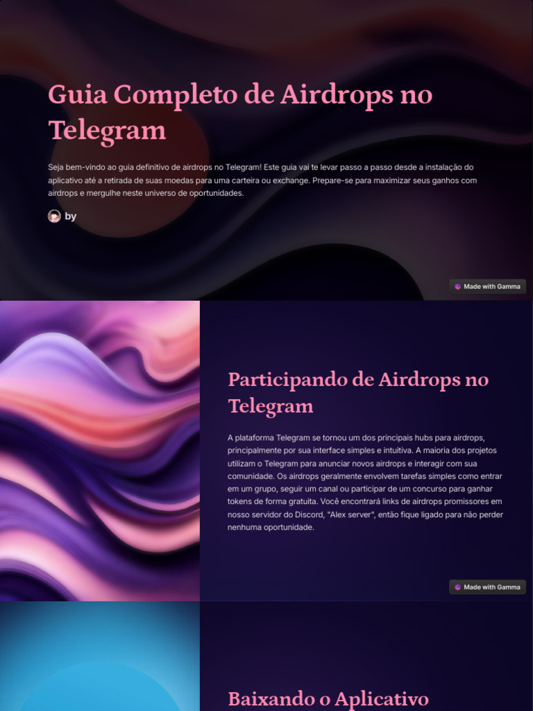 Guia Completo de Airdrops No Telegram | PDF