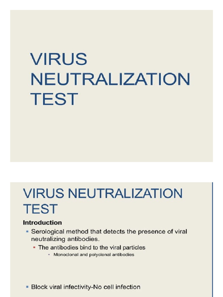 Neutralization Test | PDF