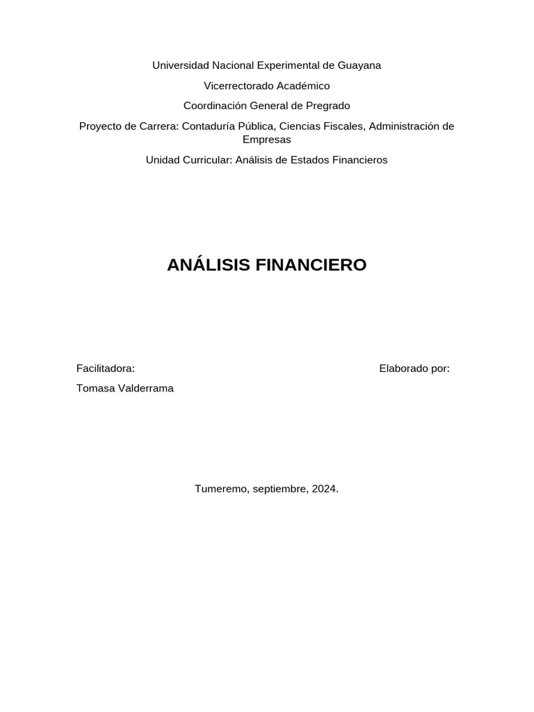 Análisis de Estados Financiero | PDF