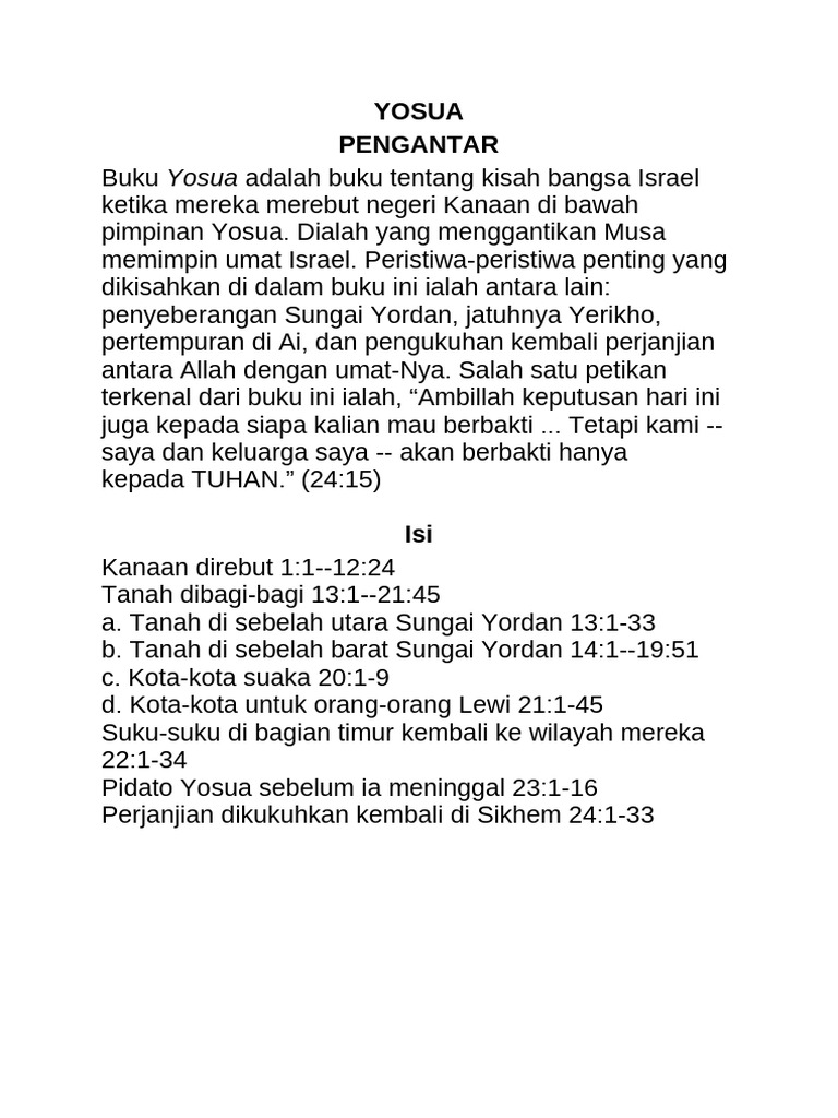 Pengantar Kitab Yosua | PDF