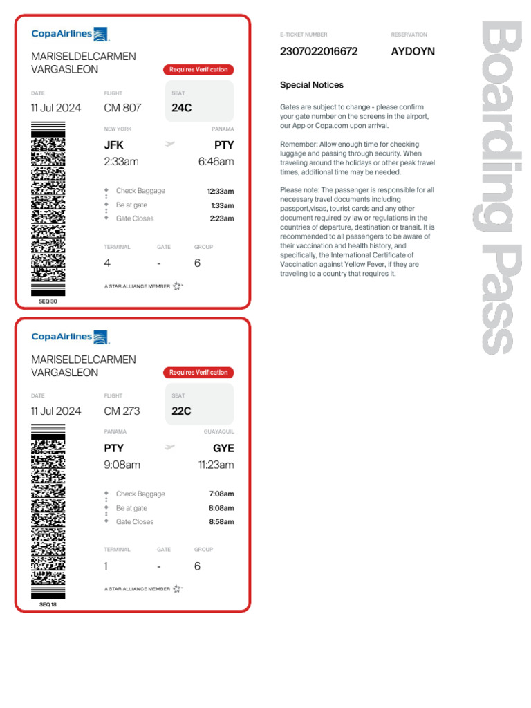 Ejemplos de Boarding Pass | PDF