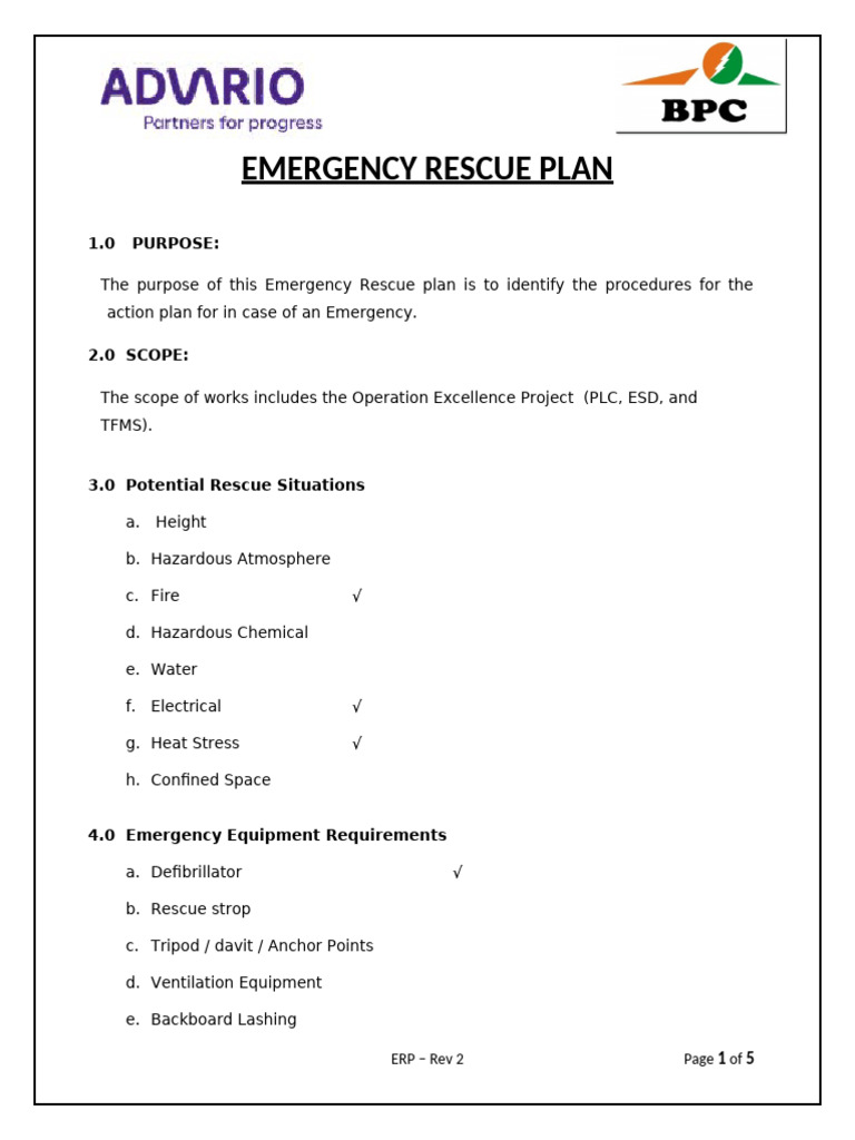 Emergency Rescue Plan Dt. 05.10.2022 | PDF