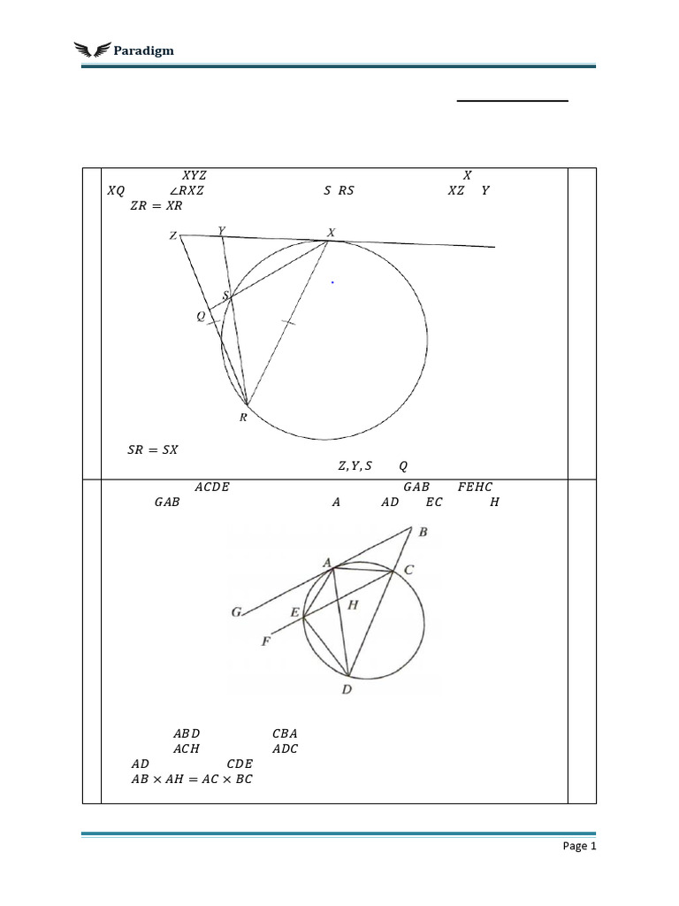 Secondary 4 A Math by Paradigm Plane Geometry | PDF