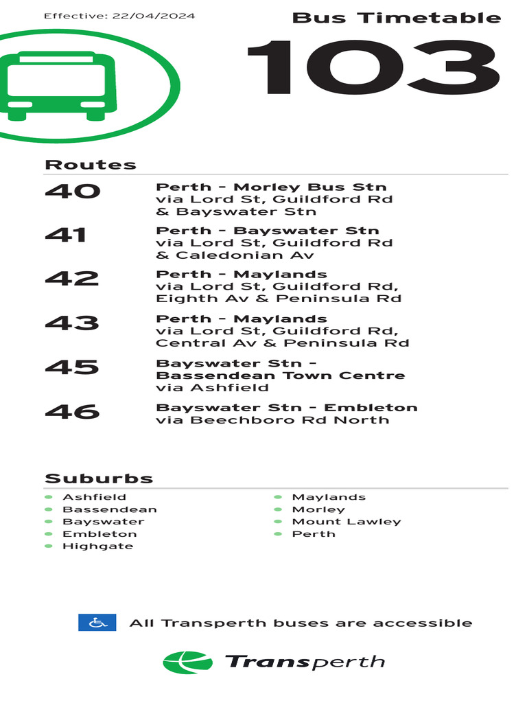 Bus Timetable 103 20240422 | PDF