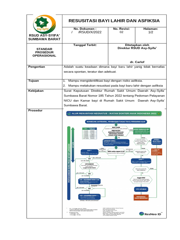 SPO Resusitasi Bayi | PDF