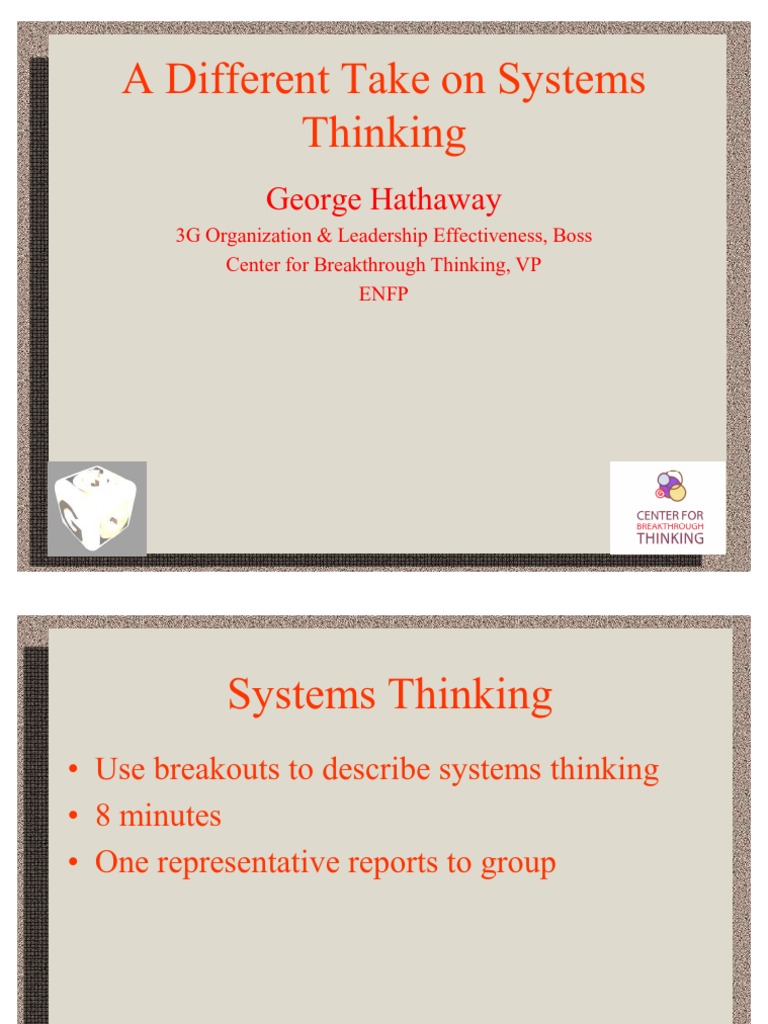 A Different Take On Systems Thinking | PDF | Systems Thinking | Thought