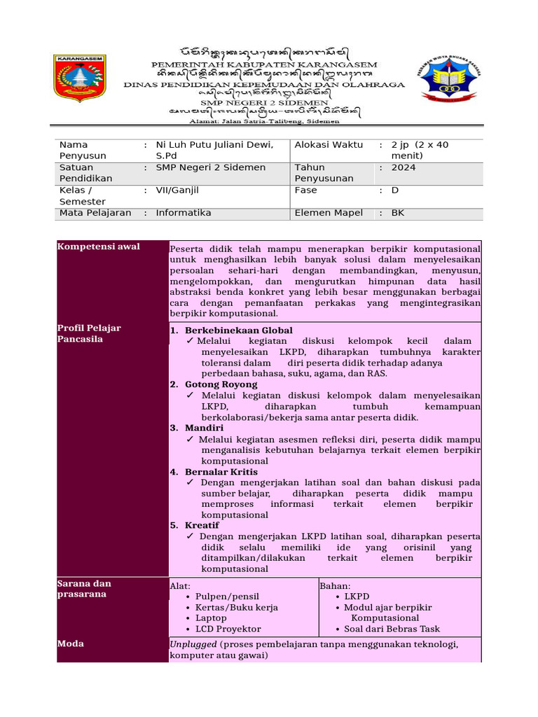Modul ajar 2 BK | PDF