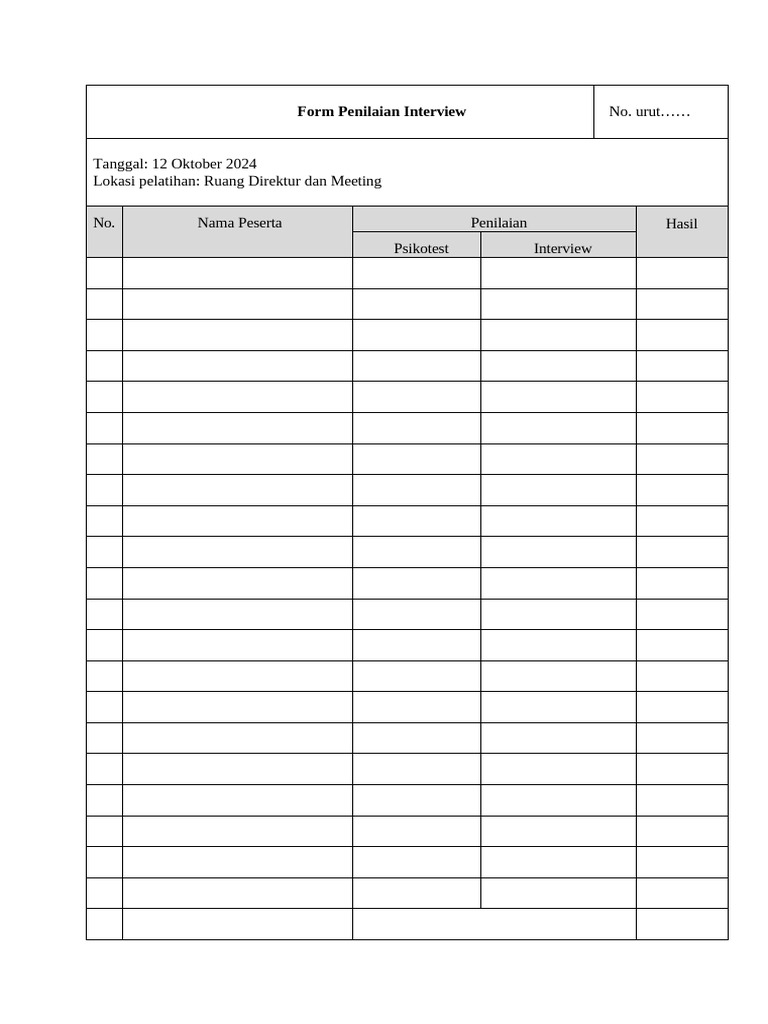 Form Penilaian Interview_revisi | PDF