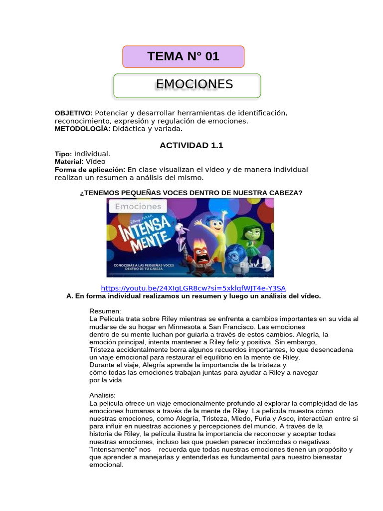 Emociones 1 | PDF