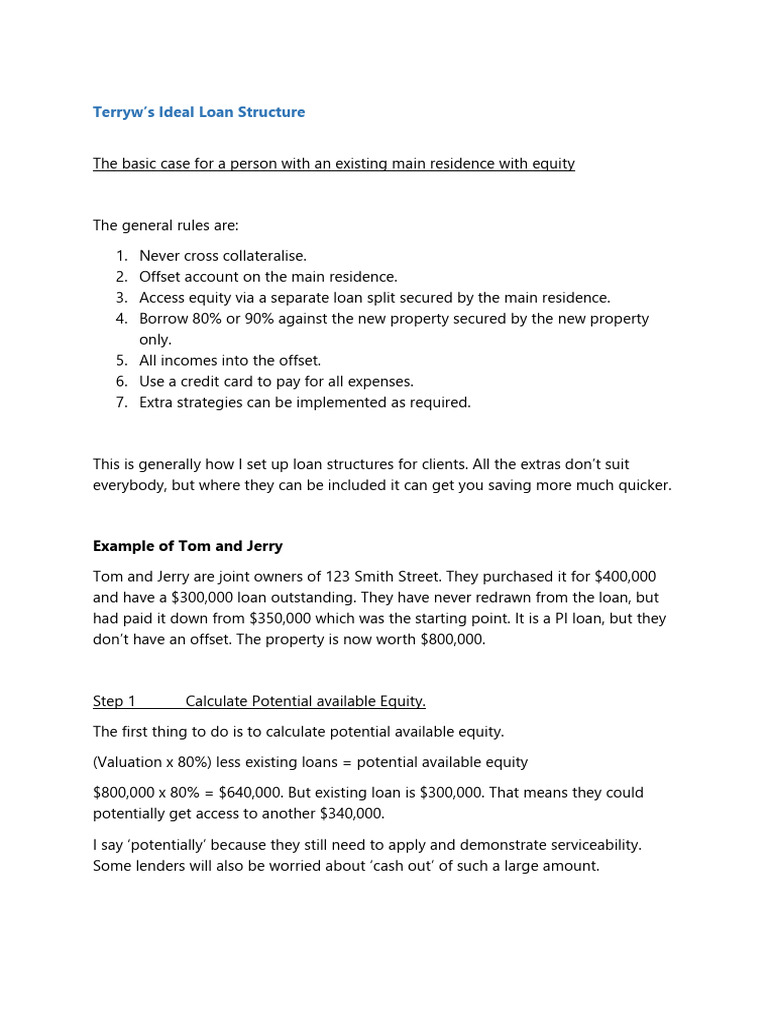 Terryw's Ideal Loan Structure | PDF