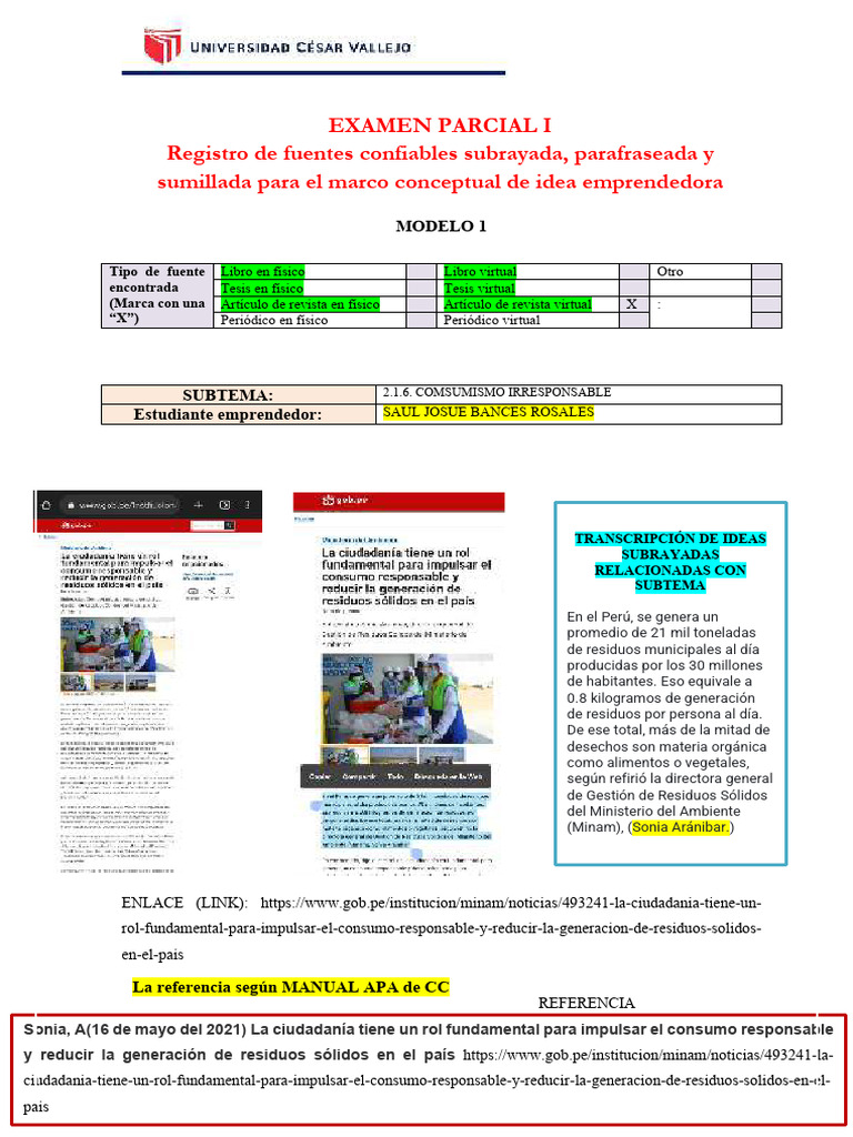 Formato Examen Parcial | PDF