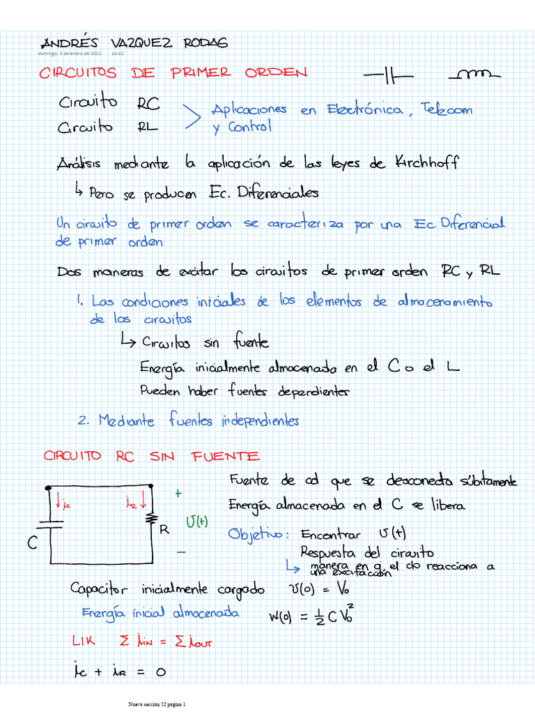 Circuitos de Primer Orden RC | PDF