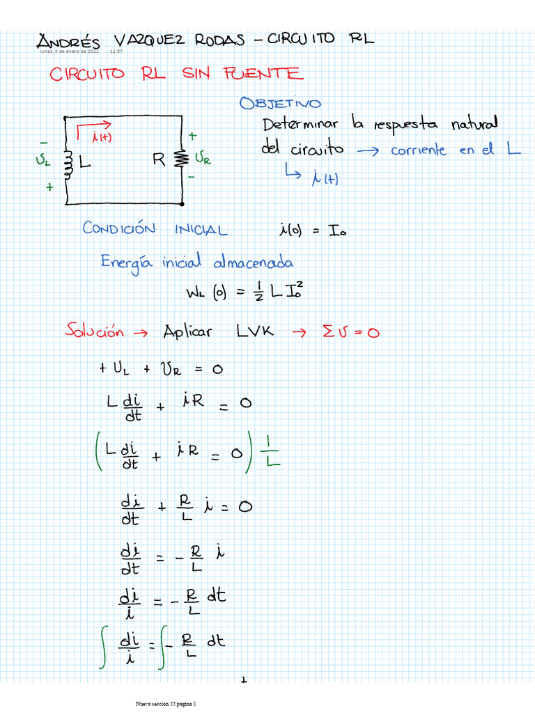 Circuitos de Primer Orden RL | PDF
