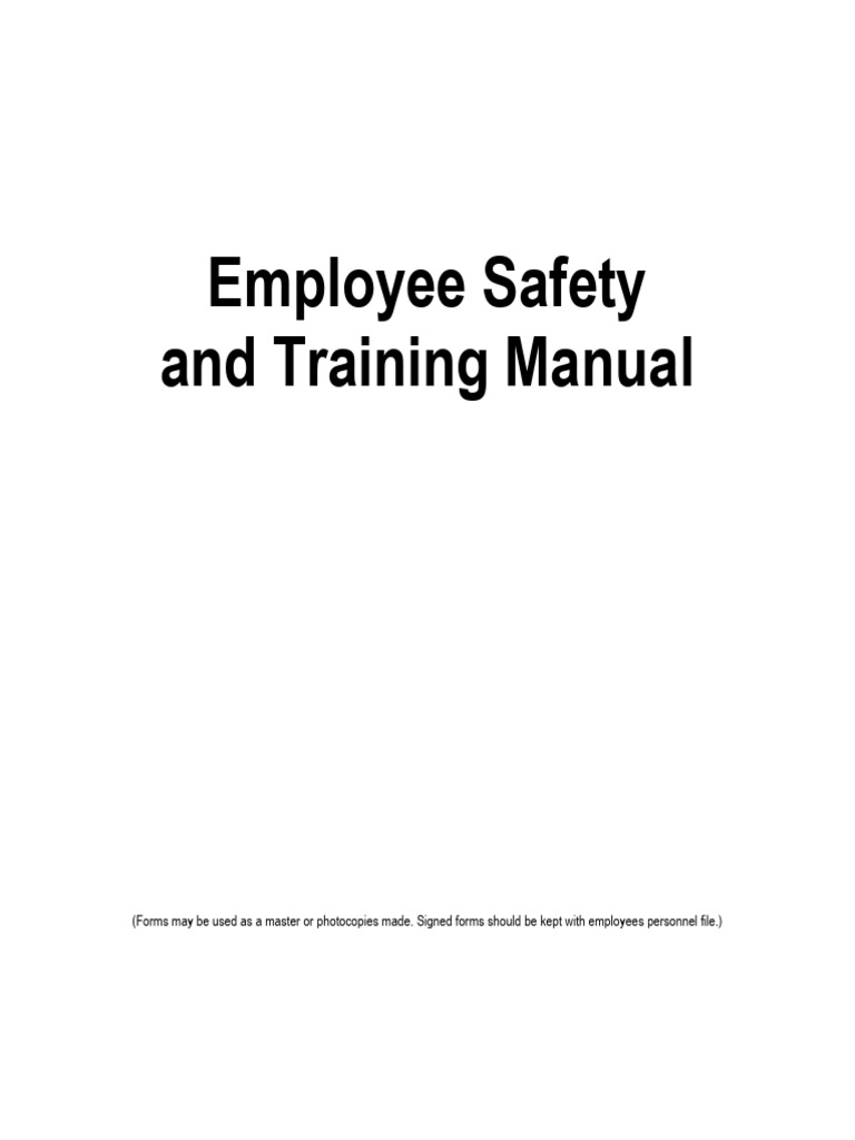 Safety Plan Employee Training Manual | PDF
