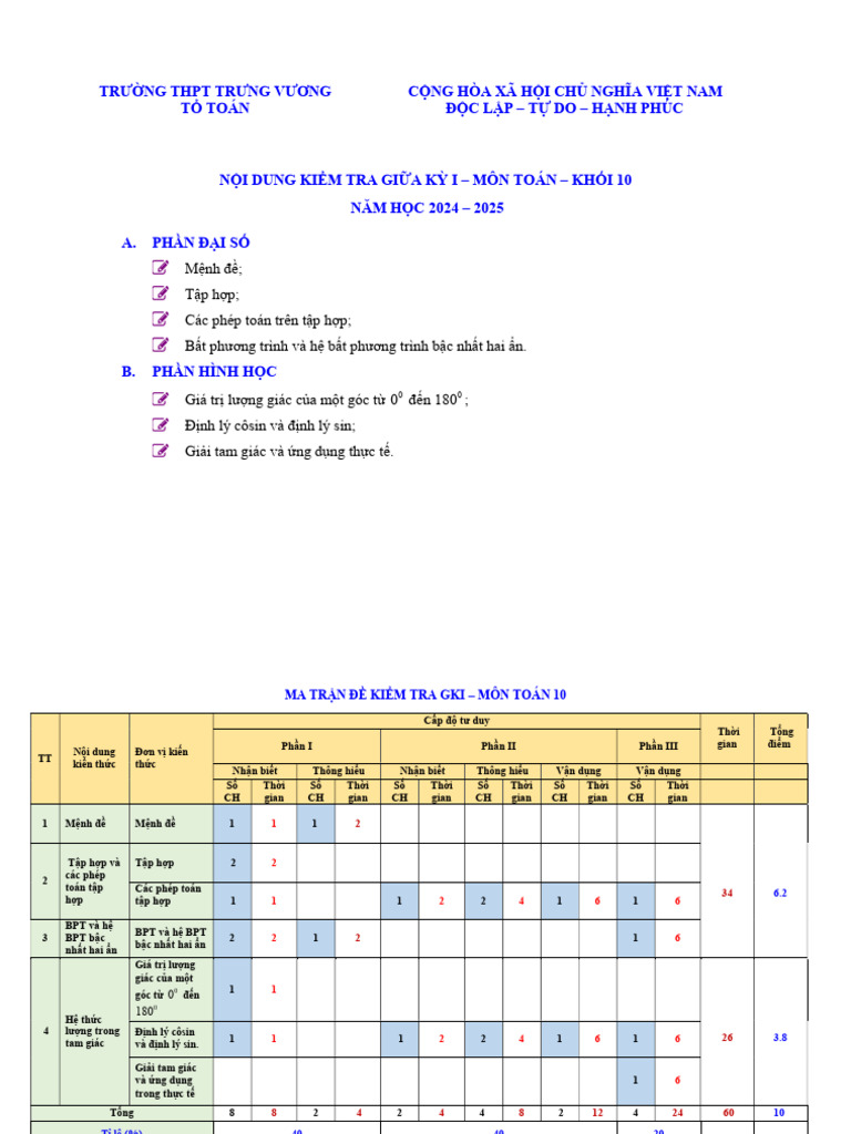 TV - Toan 10.gki.2024-Nd-Mt-Dtkt - Chinhlan 2 | PDF