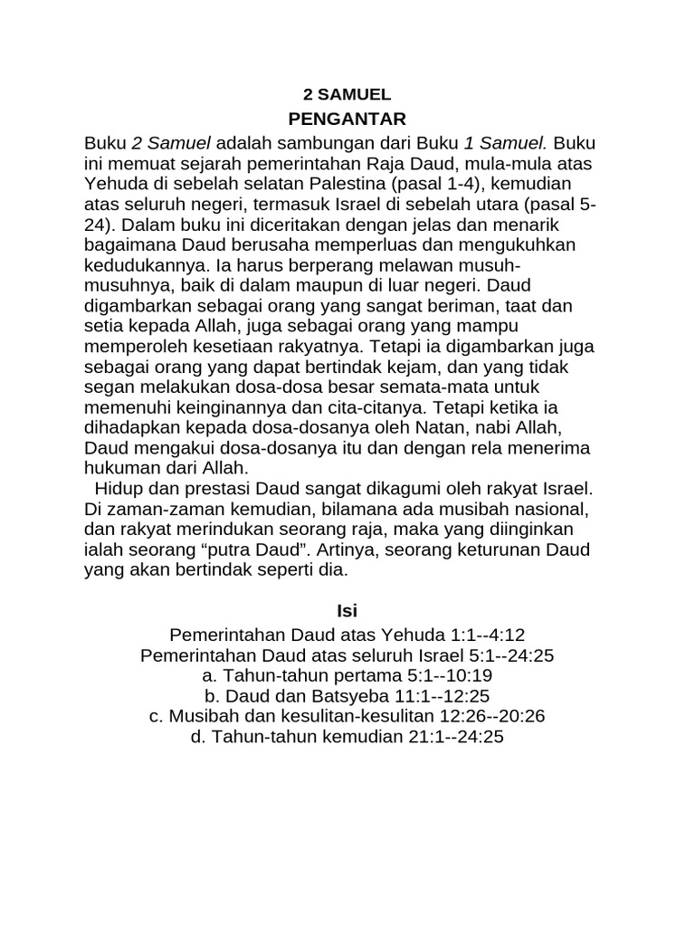 Pengantar Kitab 2 Samuel | PDF