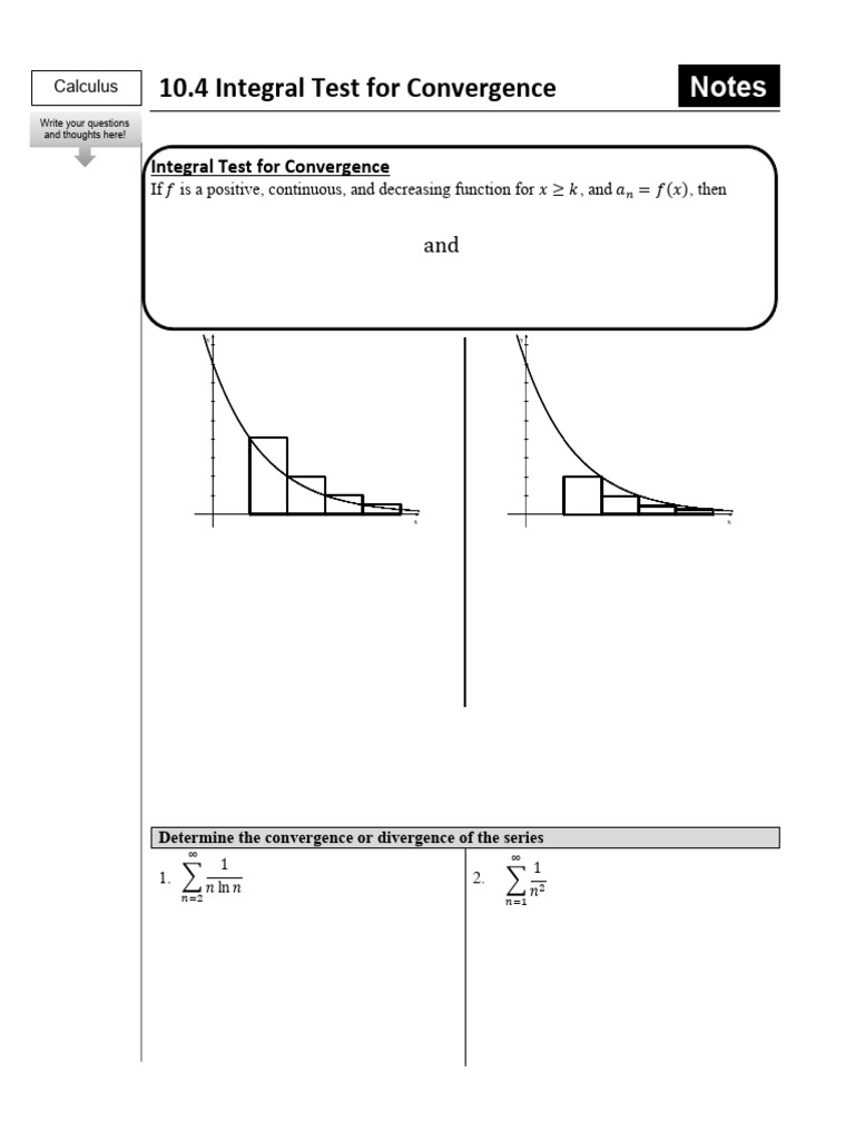 10.4 Integral Test For Convergence: Both Converge or Both Diverge | PDF