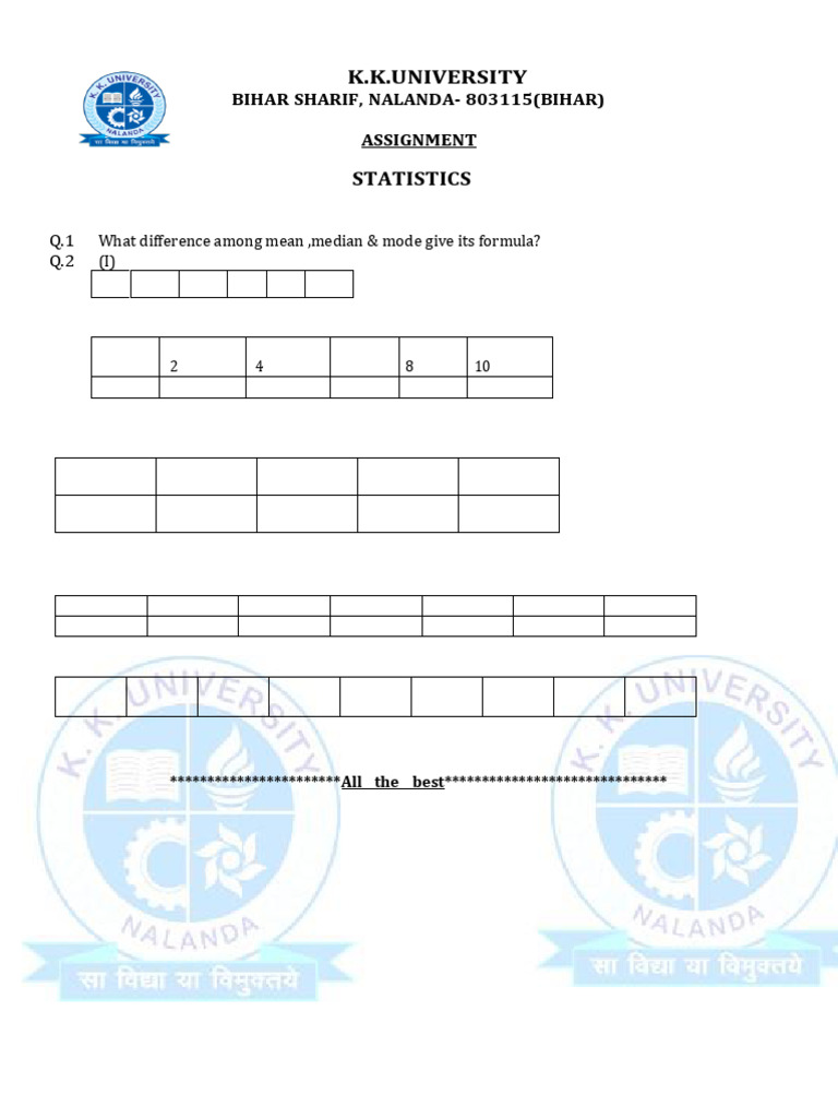 ASSIGN. STATISTICS | PDF