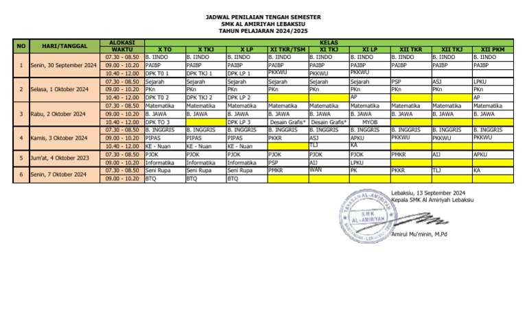 Jadwal PTS 2024 | PDF