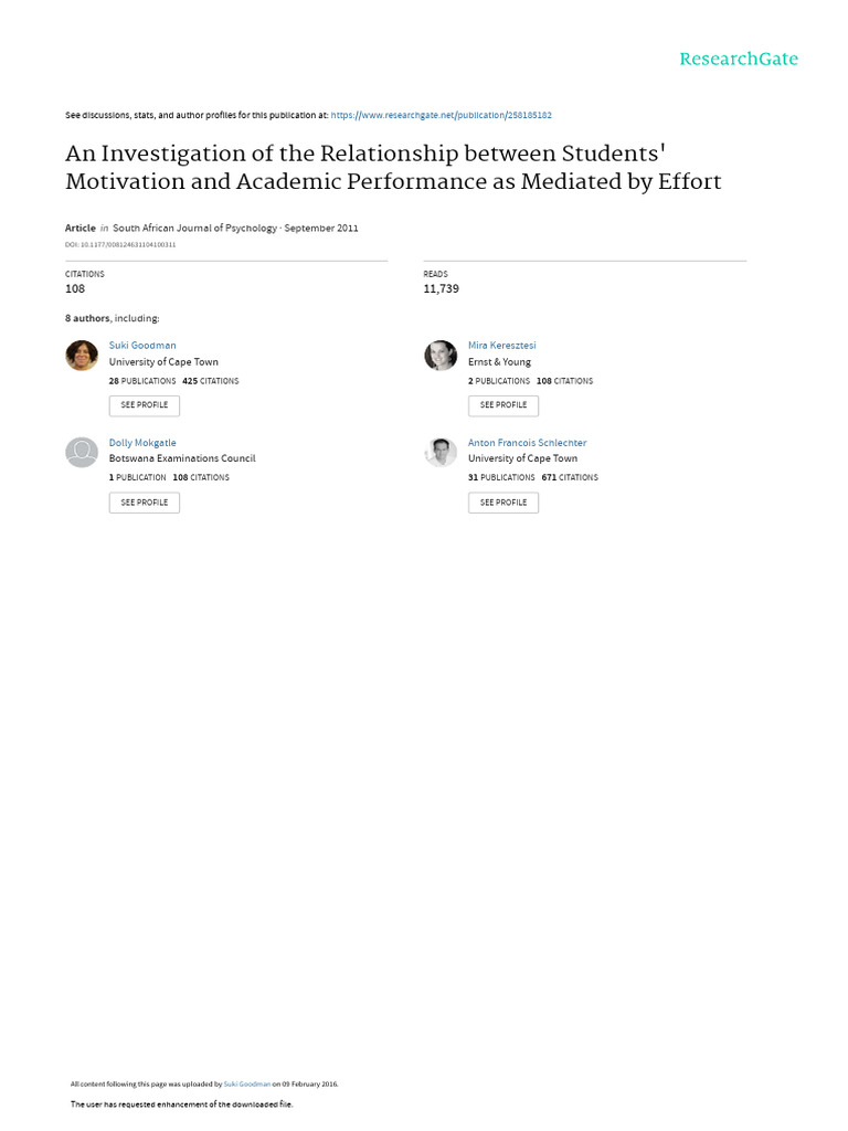 Student Motivation and Performance | PDF | Motivation | Motivational