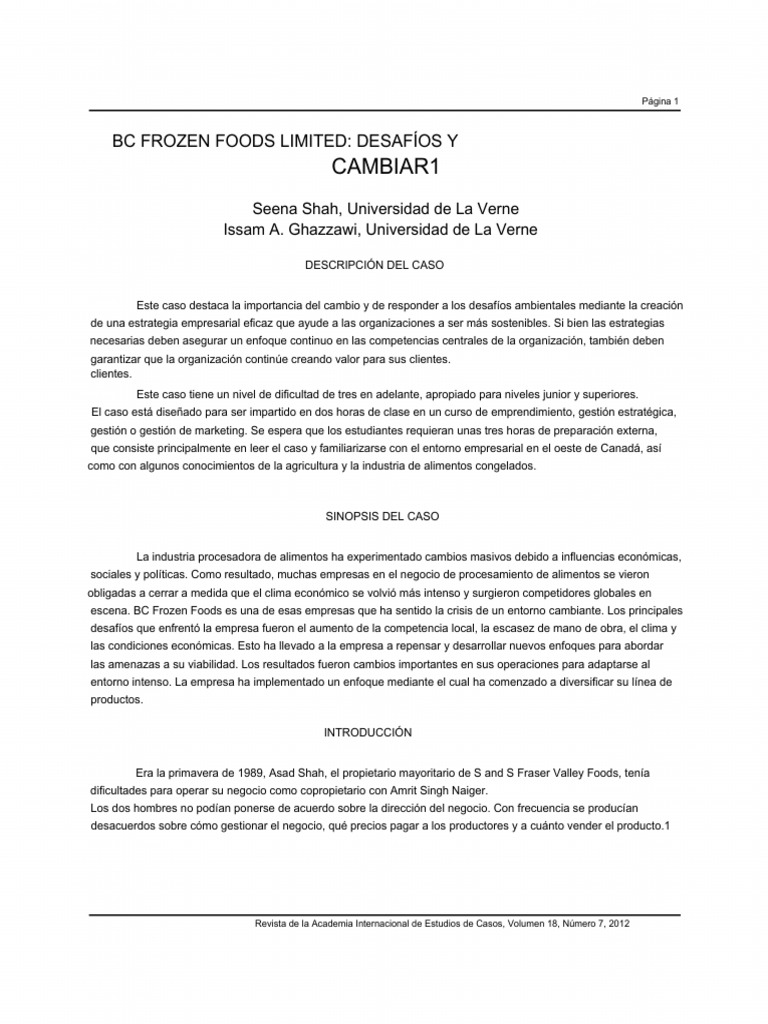 Bc Frozen Foods Limited Chall (1) | PDF