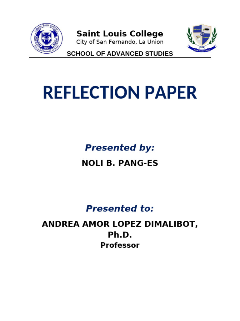 Reflection Paper | PDF